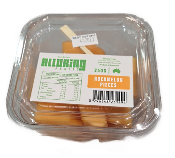 Alluring Fruits Rockmelon Pieces 250g | Adelaide's Finest Supermarkets