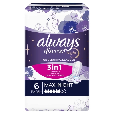 Always Discreet Pads Night Maxi 6 Pack | Adelaide's Finest Supermarkets