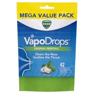 Vicks VapoDrops Original Menthol Lozenges 42 Pack | Adelaide's Finest ...