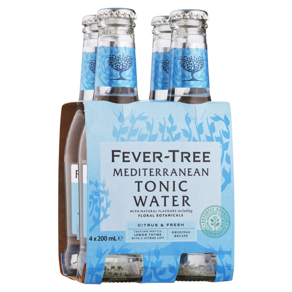 Fever Tree Tonic Water Mediterranean 4 x 200ml | Adelaide's Finest Supermarkets