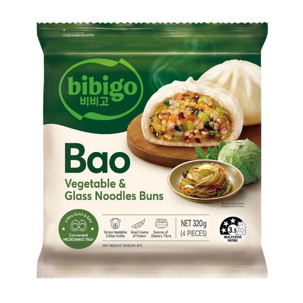 Bibigo Bao Buns Vegetable & Glass Noodle 4 Pack 320g | Adelaide's ...