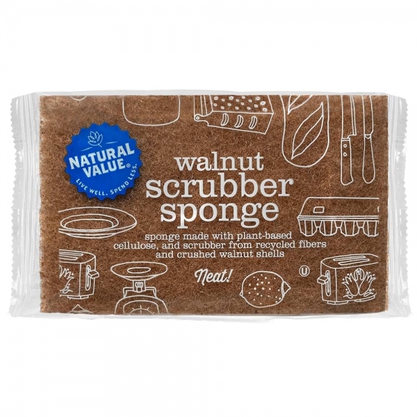 Natural Value Walnut Scrubber Sponge 1 Pack | Adelaide's Finest ...