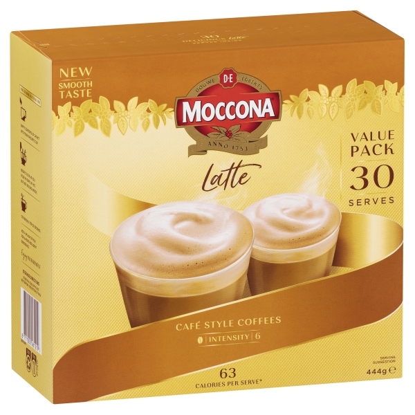 Moccona Coffee Sachets Latte 30 Pack | Adelaide's Finest Supermarkets