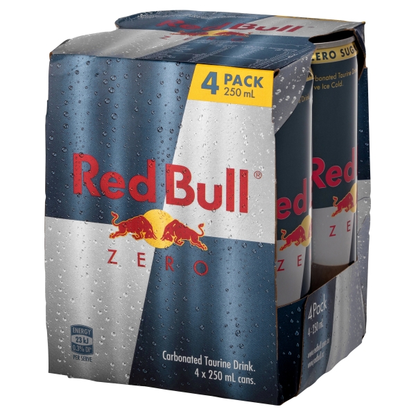 Red Bull Energy Drink Zero Sugar 4 x 250ml | Adelaide's Finest Supermarkets