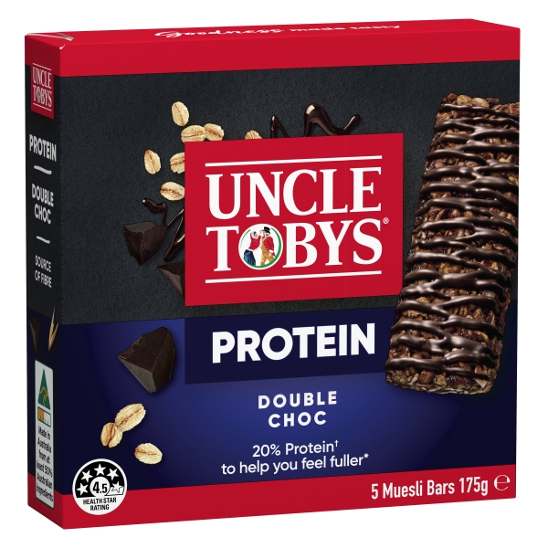 Uncle Tobys Protein Bar Double Choc 5 Pack 175g | Adelaide's Finest ...