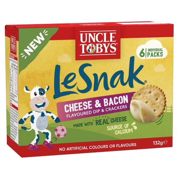 Uncle Tobys Le Snak Cheese & Bacon 6 Pack 132g | Adelaide's Finest ...