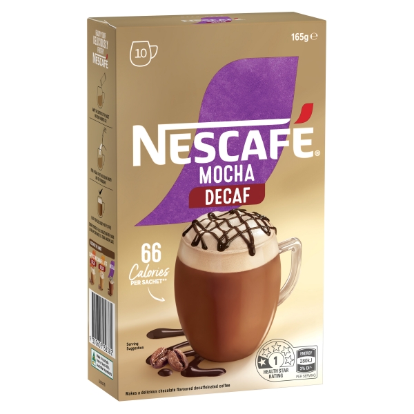 Nescafe Sachets Mocha Decaf 10 Pack 165g | Adelaide's Finest Supermarkets