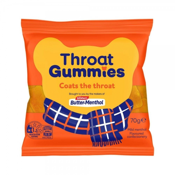 Soothers Butter Menthol Throat Gummies 70g | Adelaide's Finest Supermarkets