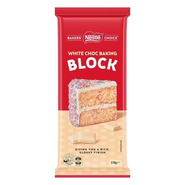 Nestle Baker's Choice White Chocolate Baking Block 170g | Adelaide's ...