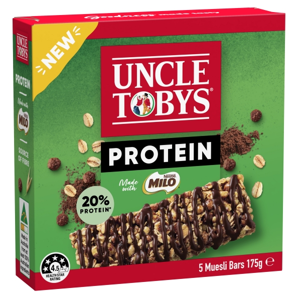 Uncle Tobys Muesli Bar Protein Milo 5 Pack 175g | Adelaide's Finest ...