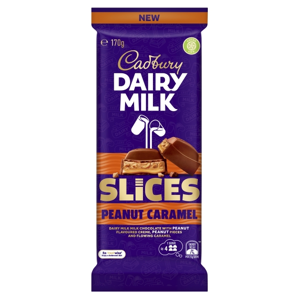 Cadbury Dairy Milk Block Slices Peanut Caramel 170g | Adelaide's Finest ...