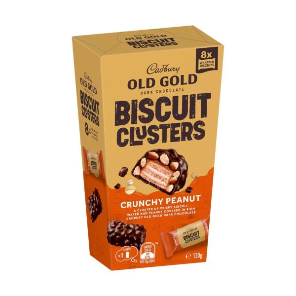 Cadbury Biscuit Clusters Old Gold Peanut 8 Pack 120g | Adelaide's ...
