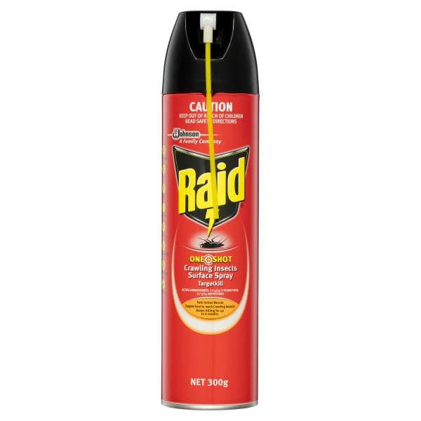 Raid One Shot Crawling Insect Surface Spray 300g | Adelaide's Finest ...