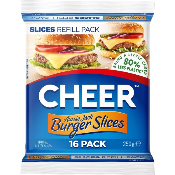 Cheer Cheese Aussie Jack Burger Slices 16 Pack 250g | Adelaide's Finest ...