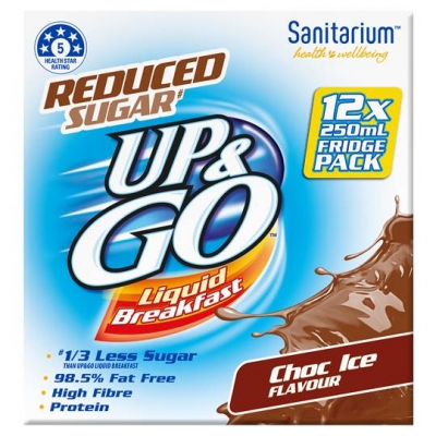 Sanitarium Up & Go Chocolate Ice Reduced Sugar 12 x 250ml | Adelaide's ...