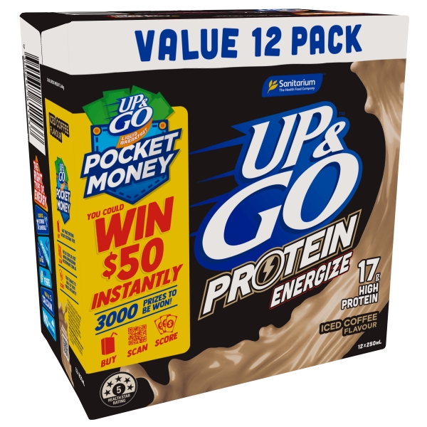 Sanitarium Up & Go Protein Energize Iced Coffee 12 x 250ml | Adelaide's ...