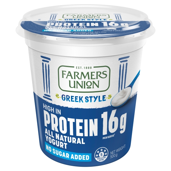 Farmers Union Yoghurt Greek Style 16g Protein 500g | Adelaide's Finest ...