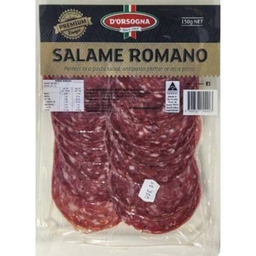 D'Orsogna Salami Romano Sliced Pre-Pack 150g | Adelaide's Finest ...