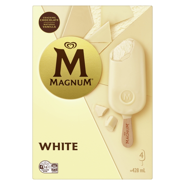 Streets Magnum Ice Cream White 4 Pack 428ml | Adelaide's Finest ...