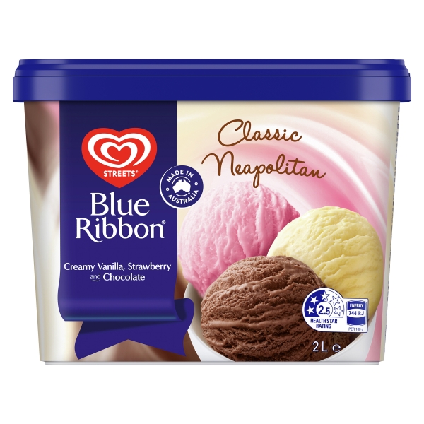 Streets Blue Ribbon Ice Cream Neapolitan 2lt | Adelaide's Finest ...