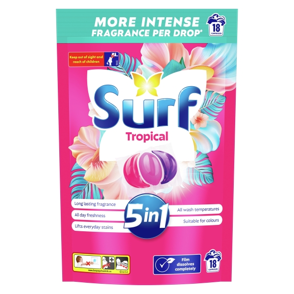 Surf Laundry Capsules Tropical 18 Pack | Adelaide's Finest Supermarkets