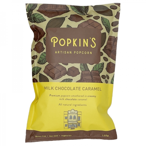 Popkin's Artisan Popcorn Milk Chocolate Caramel 120g | Adelaide's ...