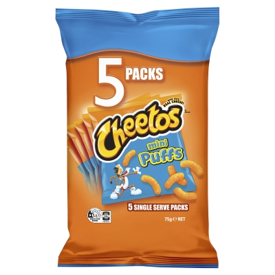 Cheetos Mini Puffs Cheese 5 Pack 75g | Adelaide's Finest Supermarkets