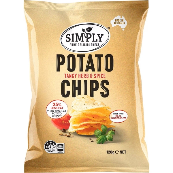 Simply Potato Chips Tangy Herb & Spice 120g | Adelaide's Finest ...