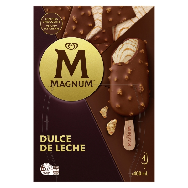 Streets Magnum Ice Cream Dulce De Leche 4 Pack 400ml | Adelaide's ...