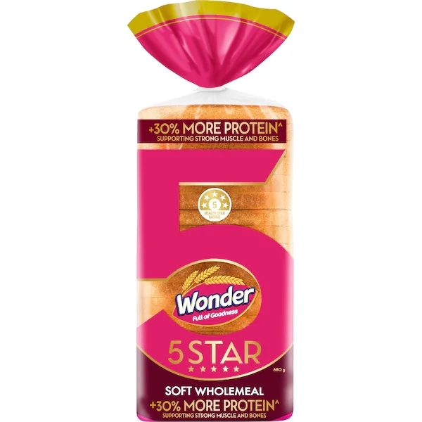 Wonder 5 Star Wholemeal Sliced Bread 680g | Adelaide's Finest Supermarkets