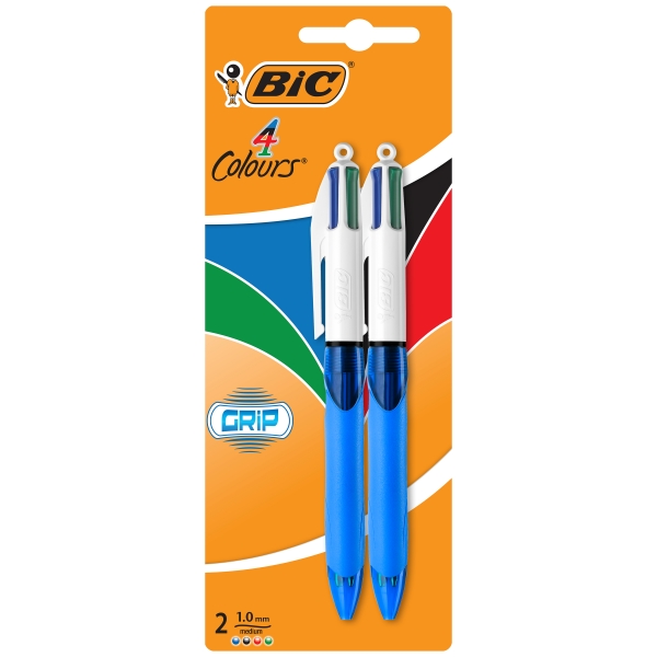 BIC 4 Colours Grip Medium Ballpoint Pens 2 Pack | Adelaide's Finest ...