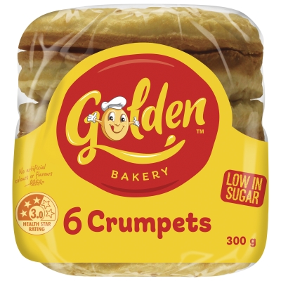 Golden Crumpets Round Plain 6 Pack 300g | Adelaide's Finest Supermarkets