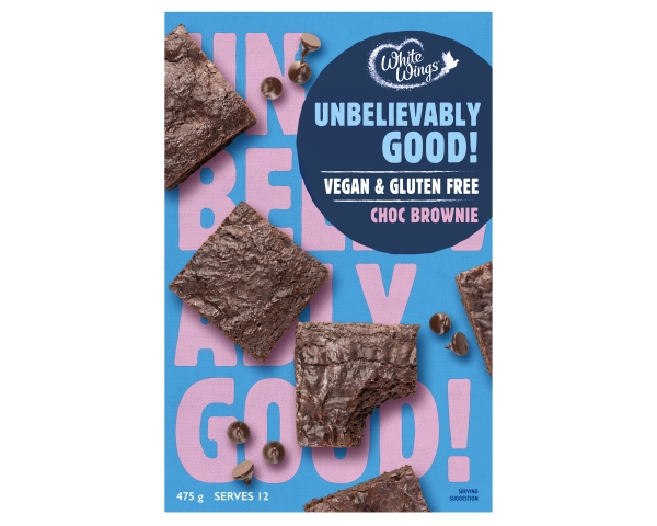 White Wings Unbelievably Good Choc Brownie Vegan & Gluten Free 475g ...