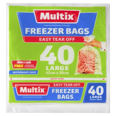 Multix Freezer Bags Tear Off Large 40 Pack | Adelaide's Finest Supermarkets