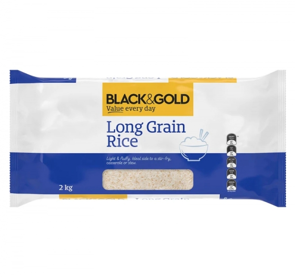 Black & Gold Long Grain Rice 2kg | Adelaide's Finest Supermarkets