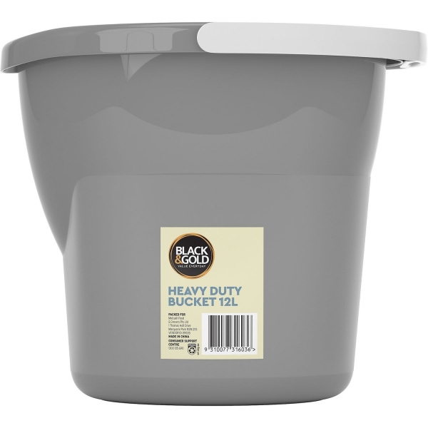 Black & Gold Heavy Duty Bucket 12lt | Adelaide's Finest Supermarkets