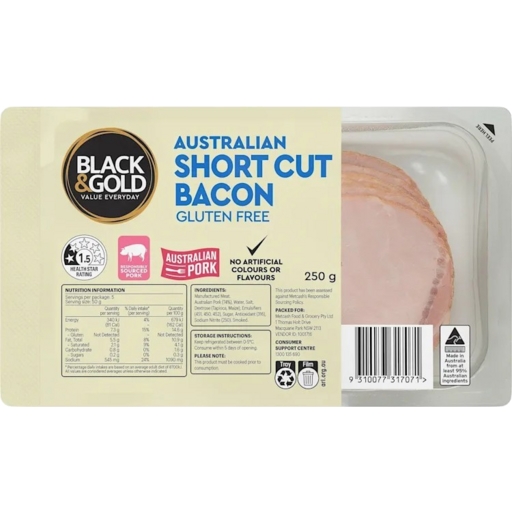 Black & Gold Bacon Australian Shortcut 250g | Adelaide's Finest ...
