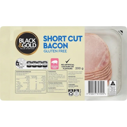 Black & Gold Bacon Shortcut 200g | Adelaide's Finest Supermarkets