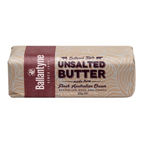 Ballantyne Rolled Butter Unsalted 200g | Adelaide's Finest Supermarkets