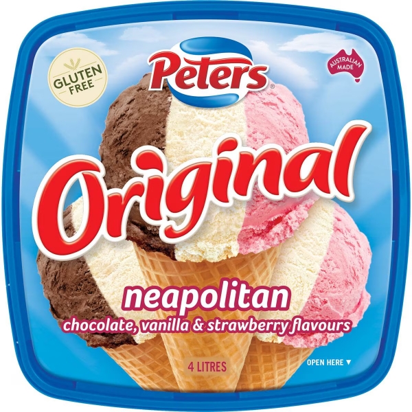 Peters Ice Cream Original Neapolitan 4lt | Adelaide's Finest Supermarkets