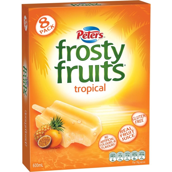Peters Frosty Fruits Tropical 8 Pack 600ml | Adelaide's Finest Supermarkets