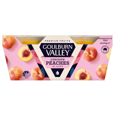 Goulburn Valley Peaches In Juice 2 Pack 340g | Adelaide's Finest ...