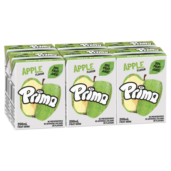 Prima Apple Fruit Drink 6 x 200ml | Adelaide's Finest Supermarkets
