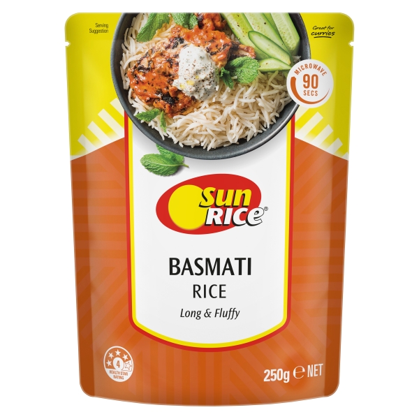Sunrice Basmati Rice Microwave Pouch 250g | Adelaide's Finest Supermarkets