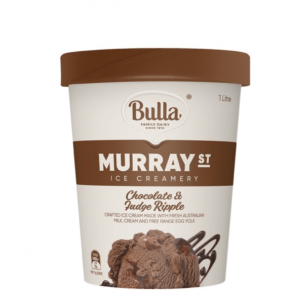 Bulla Murray St Ice Cream Chocolate & Fudge Ripple 1lt | Adelaide's ...
