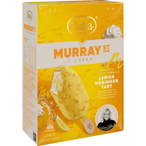 Bulla Murray St Ice Cream Lemon Meringue Tart 4 Pack 400ml | Adelaide's ...