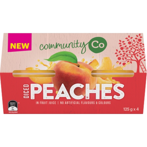 Community Co Diced Peaches In Juice 4 x 125g | Adelaide's Finest ...