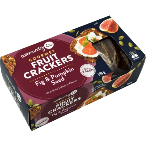 Community Co Fruit Crackers Fig & Pumpkin 100g | Adelaide's Finest ...