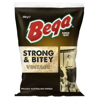 Bega Strong & Bitey Vintage Grated Cheese 300g | Adelaide's Finest ...