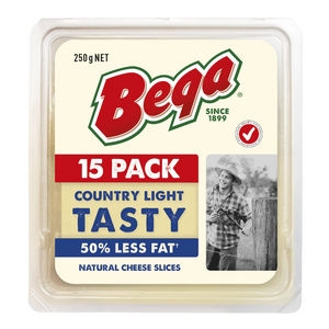 Bega Cheese Cheddar 50% Reduced Fat Sliced 15 Pack 250g | Adelaide's ...
